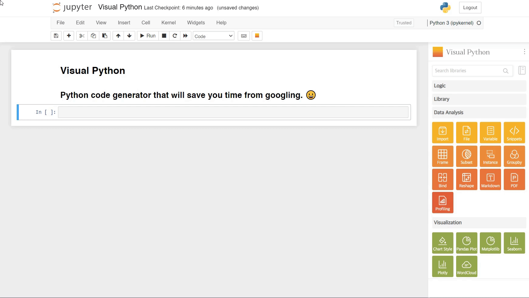 Github Visualpython Visualpython Gui Based Python Code Generator For Data Science Extension